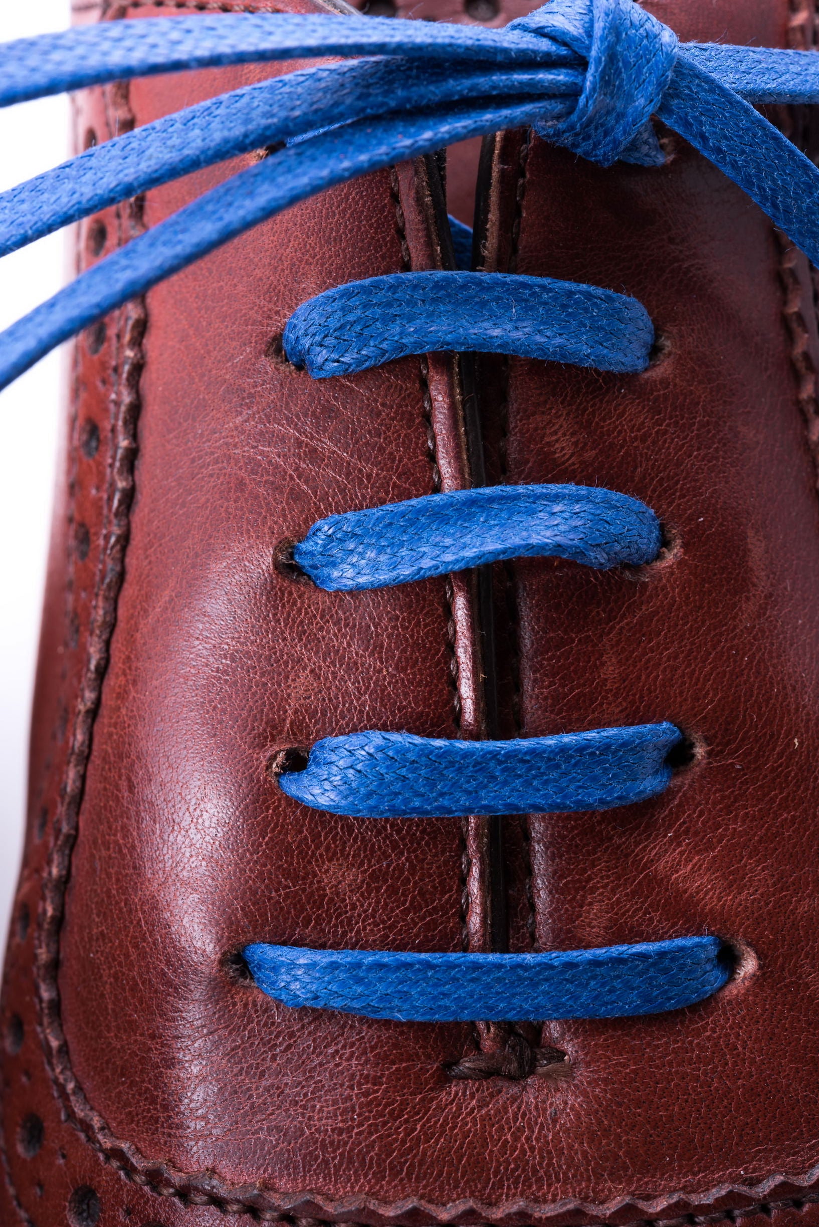 Royal Blue Shoelaces Flat Waxed Cotton - Luxury Dress Shoe Laces by ...