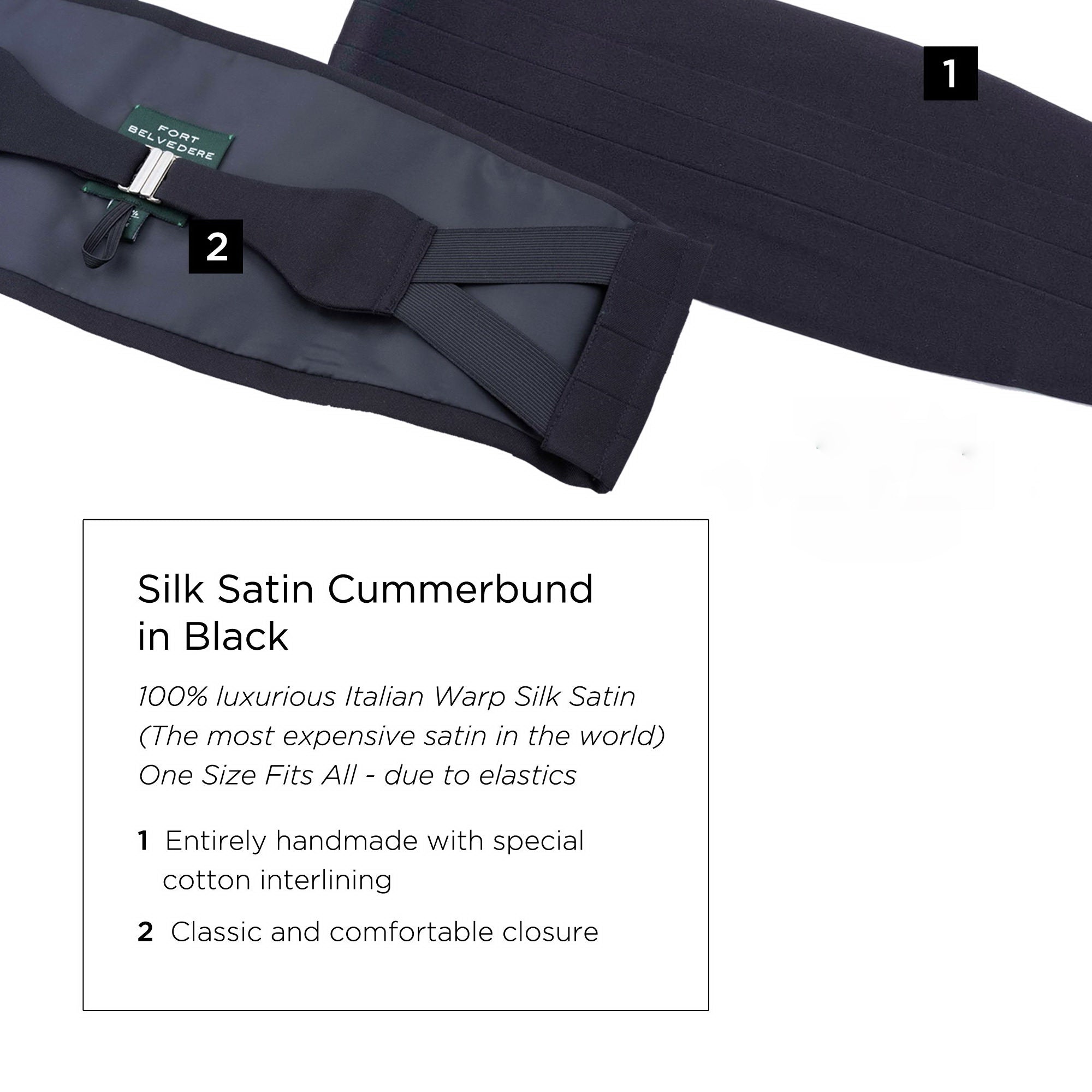 Cummerbund in Black Silk Satin - Fort Belvedere – Gentleman's Gazette