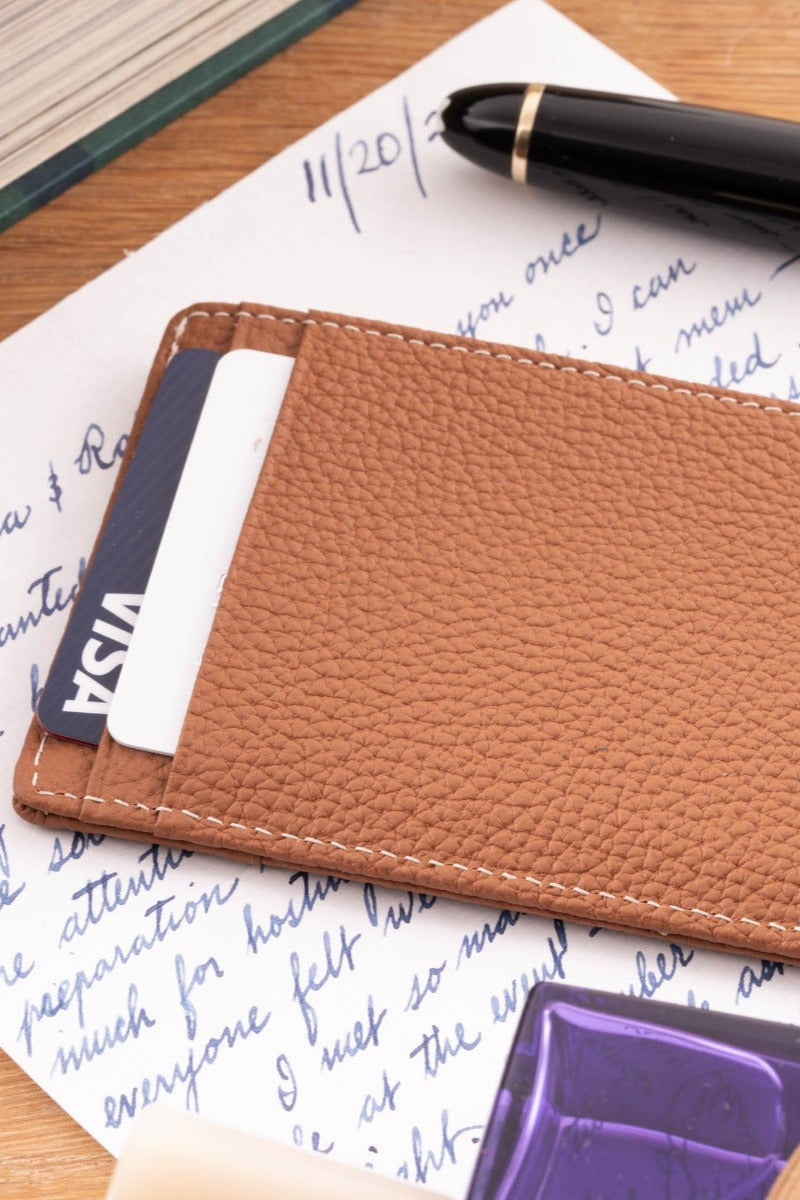 Four Card Carrier Slim Wallet in Golden Brown Togo Leather – Gentleman ...