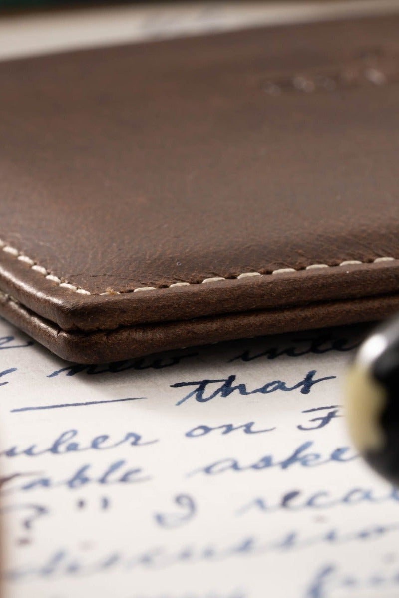 Four Card Carrier Slim Wallet in Antique Mahogany Montecristo Leather ...