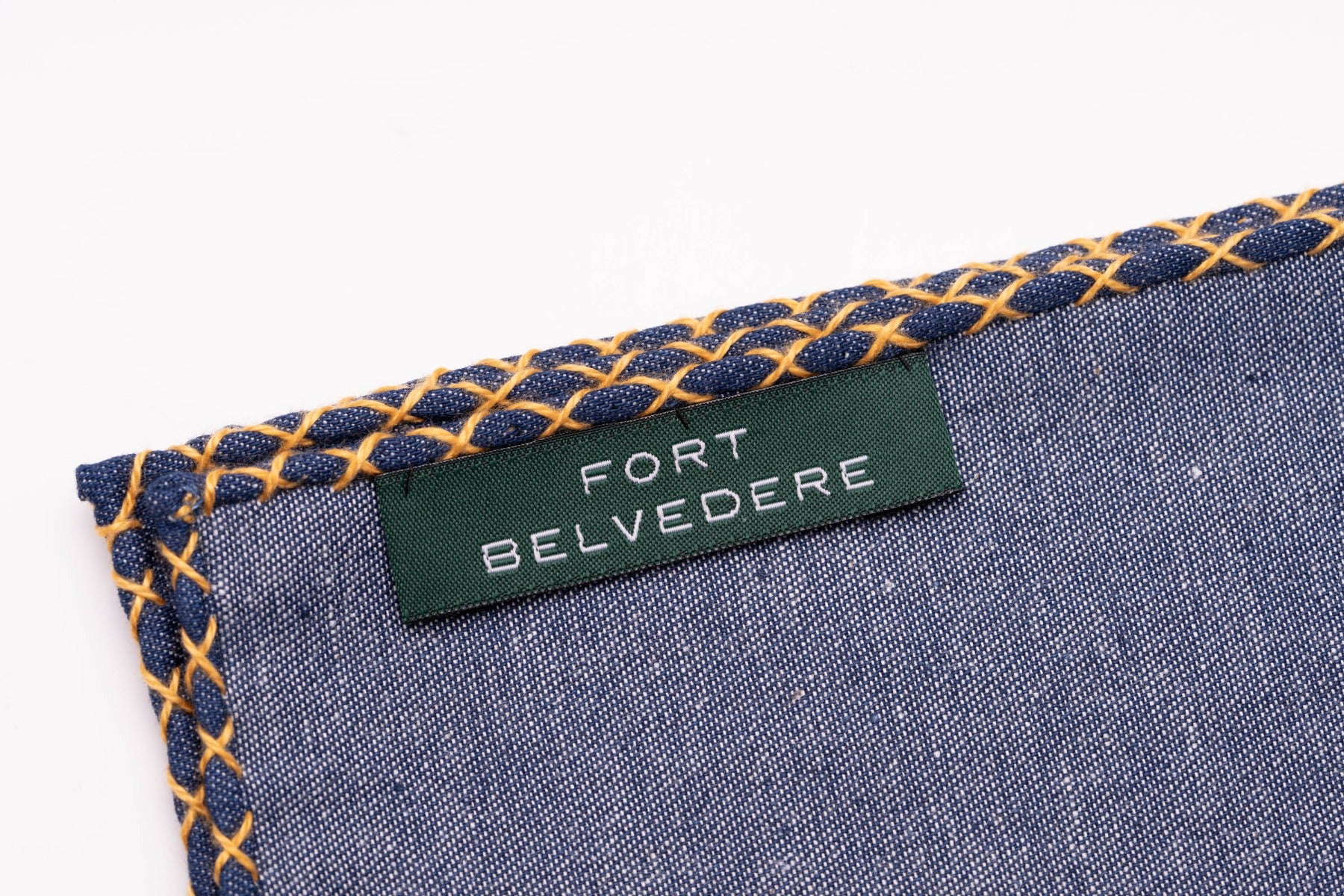 Soft-washed Dark Denim Jeans Blue Pocket Square with sunflower yellow ...