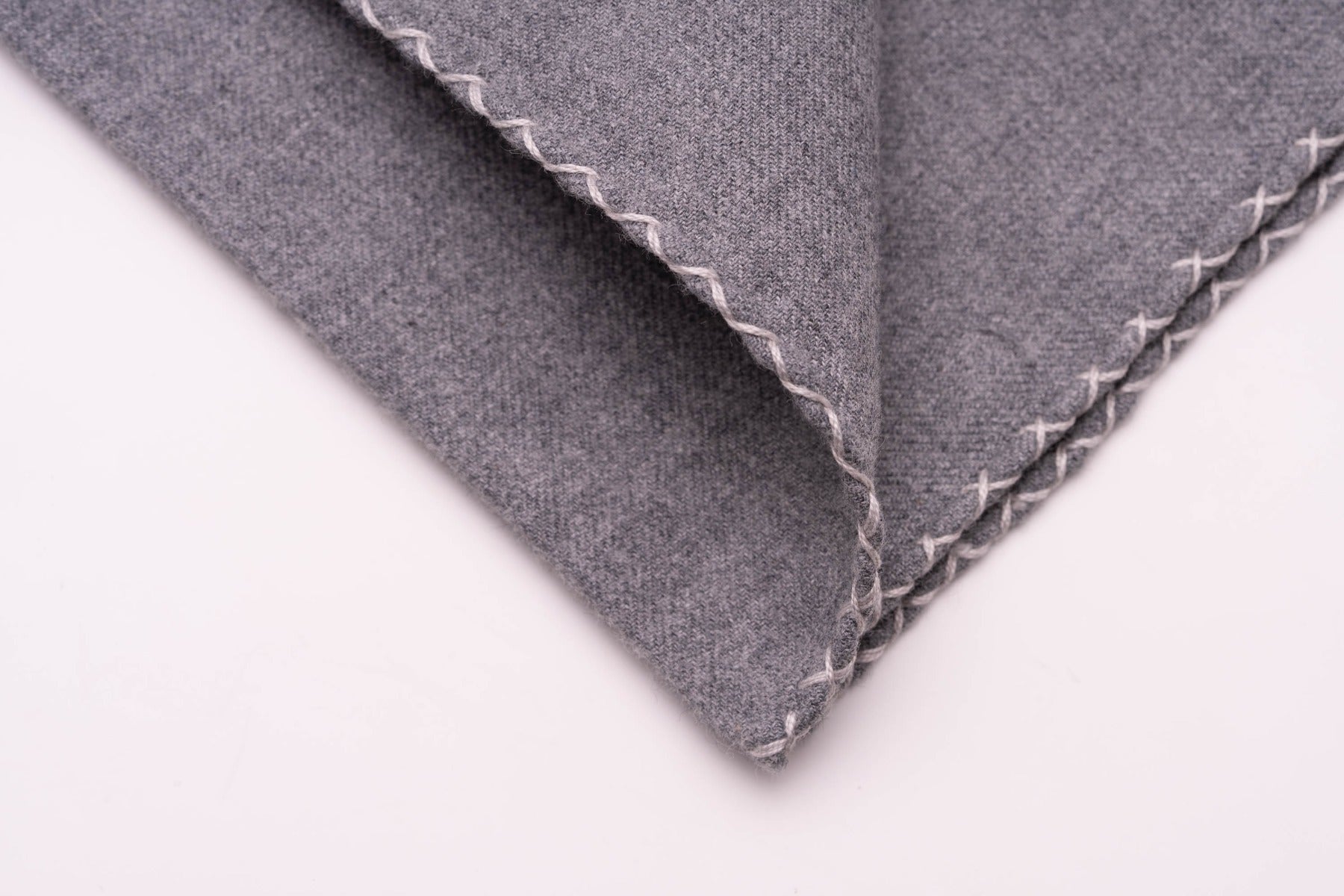 Soft Light Gray Cotton Flannel Pocket Square with handrolled light gray ...