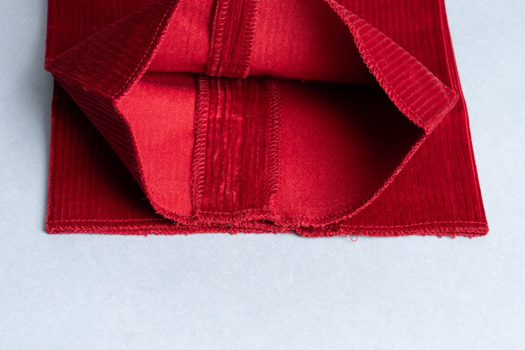 Garnet Red Corduroy Trousers - Stancliffe Flat-Front in 8-Wale Cotton ...