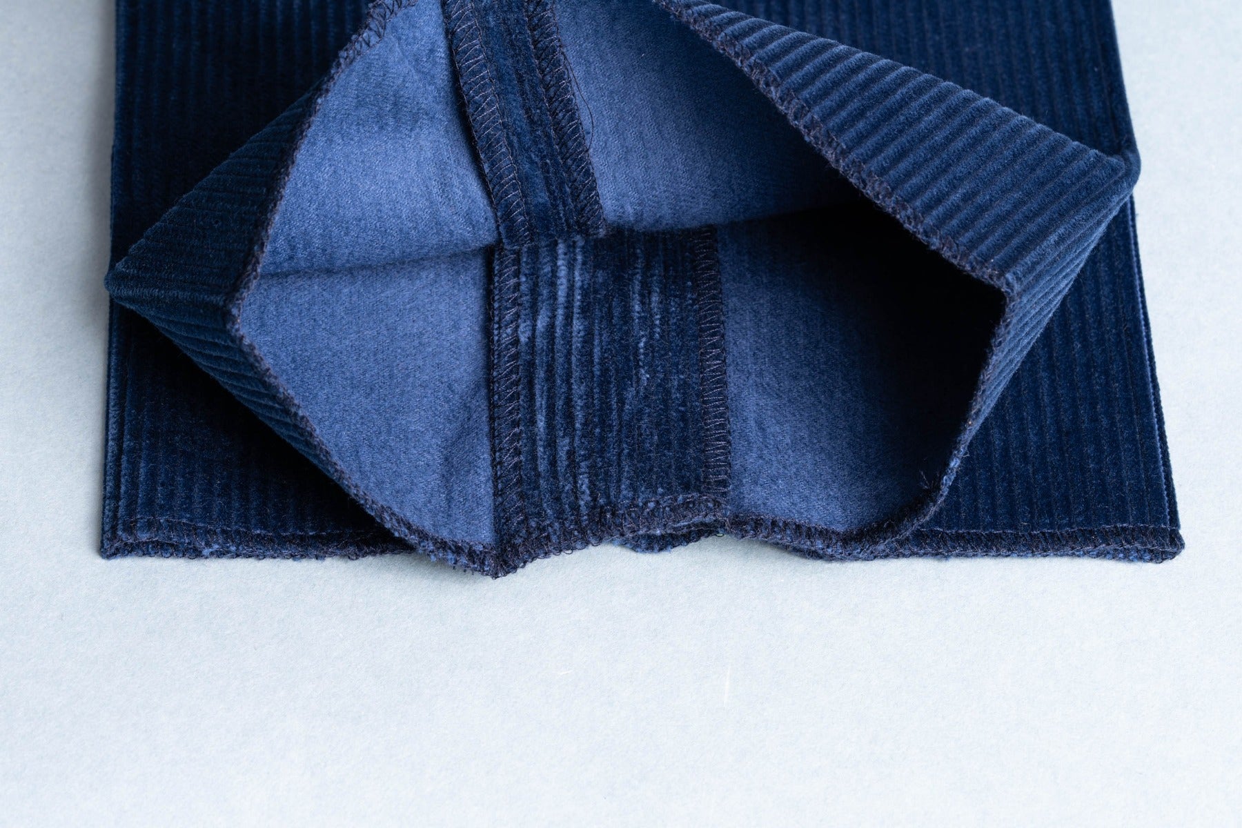 Infantry Blue Corduroy Trousers -Stancliffe Flat-Front in 8-Wale Cotton ...