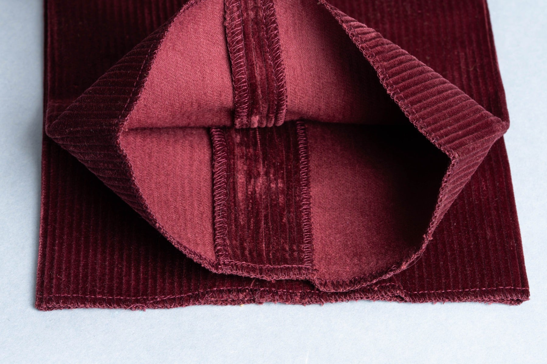 Maroon Corduroy Trousers - Stancliffe Flat-Front in 8-Wale Cotton ...
