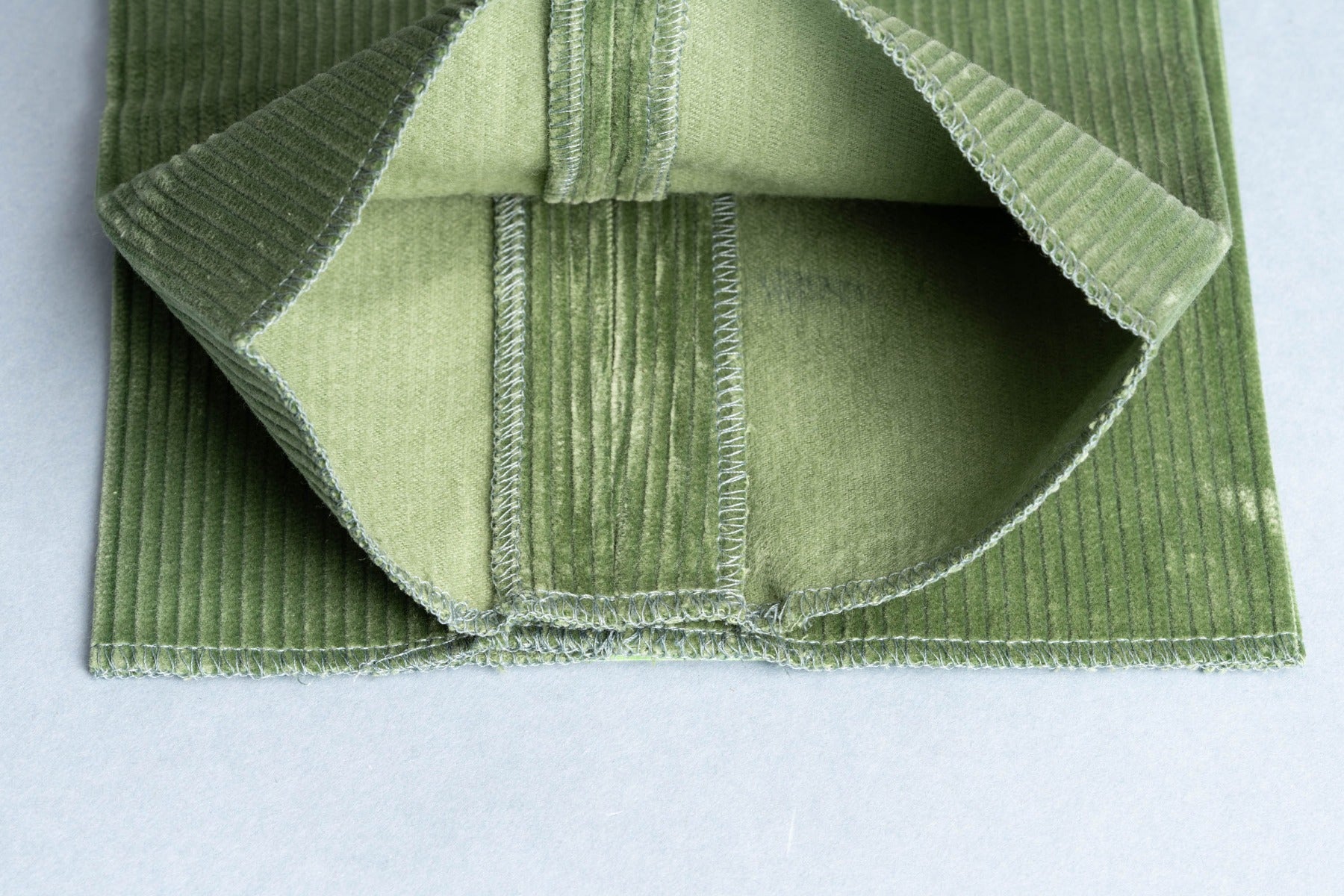 Sage Corduroy Trousers - Stancliffe Flat-Front in 8-Wale Cotton ...