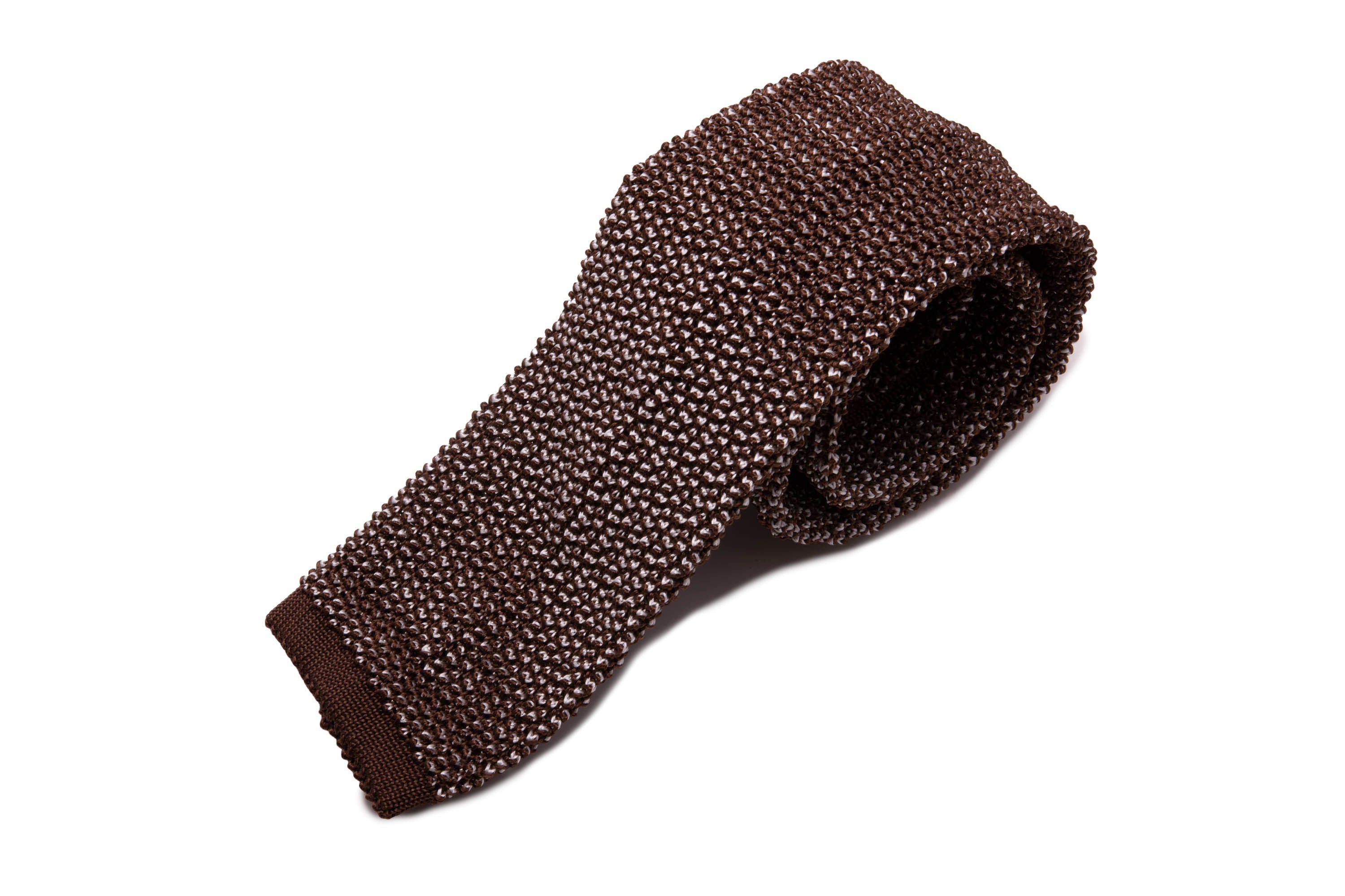 Two-Tone Knit Tie in Brown and Beige Changeant Silk - Fort Belvedere ...
