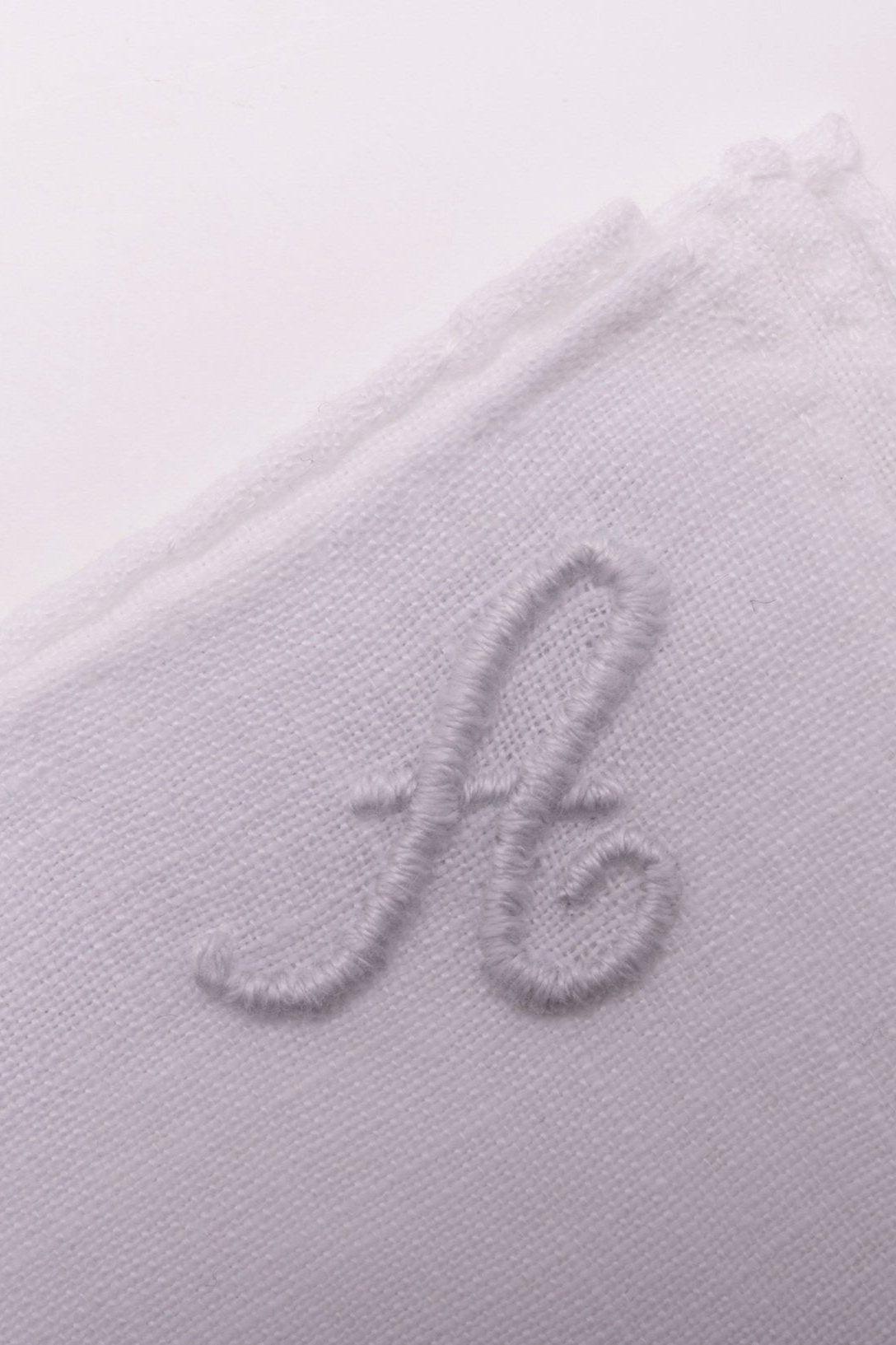 White Initial Pocket Square - Hand-Embroidered in Italy – Gentleman's ...