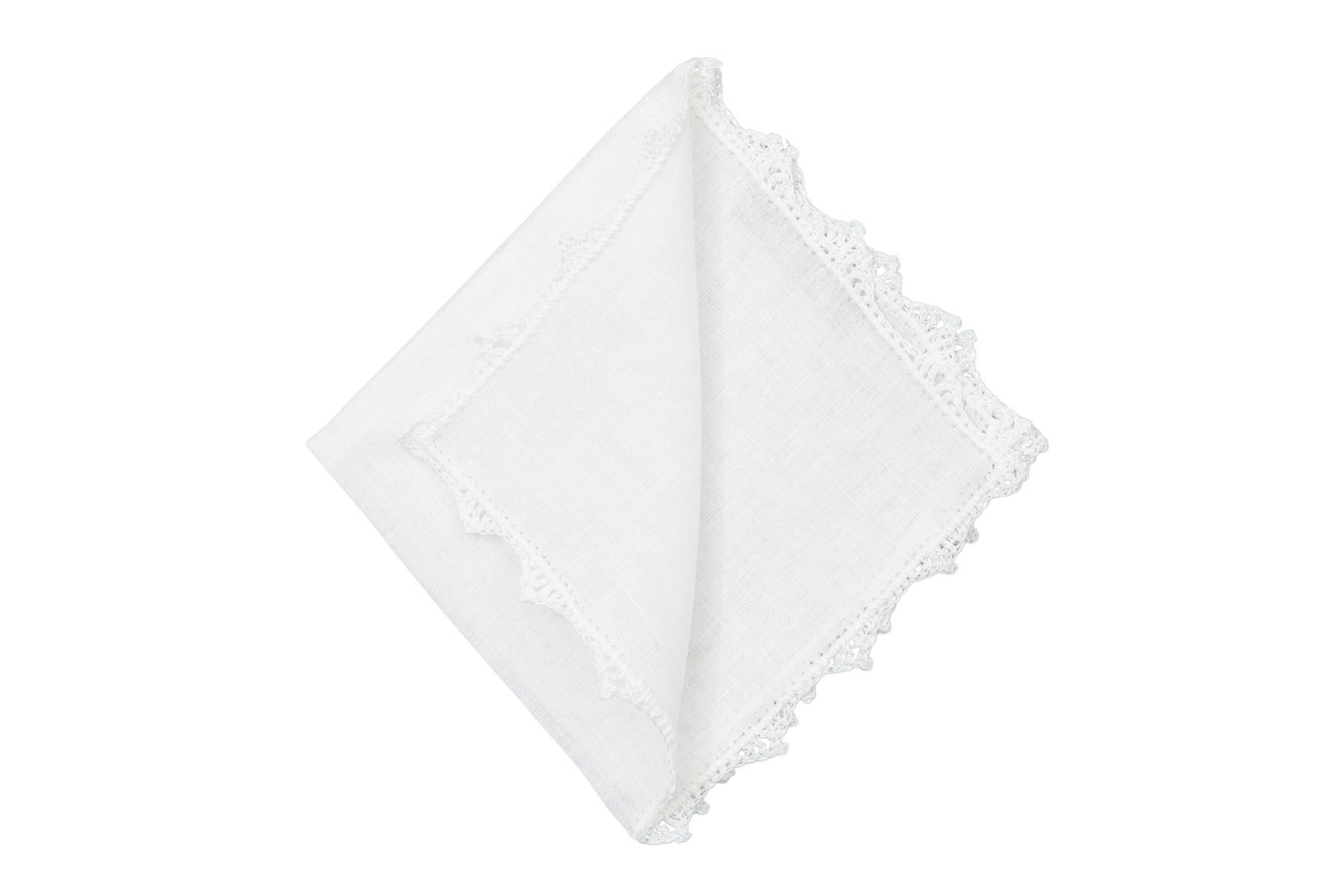 White Linen Pocket Square With White Embroidered Edge - Fort Belvedere ...