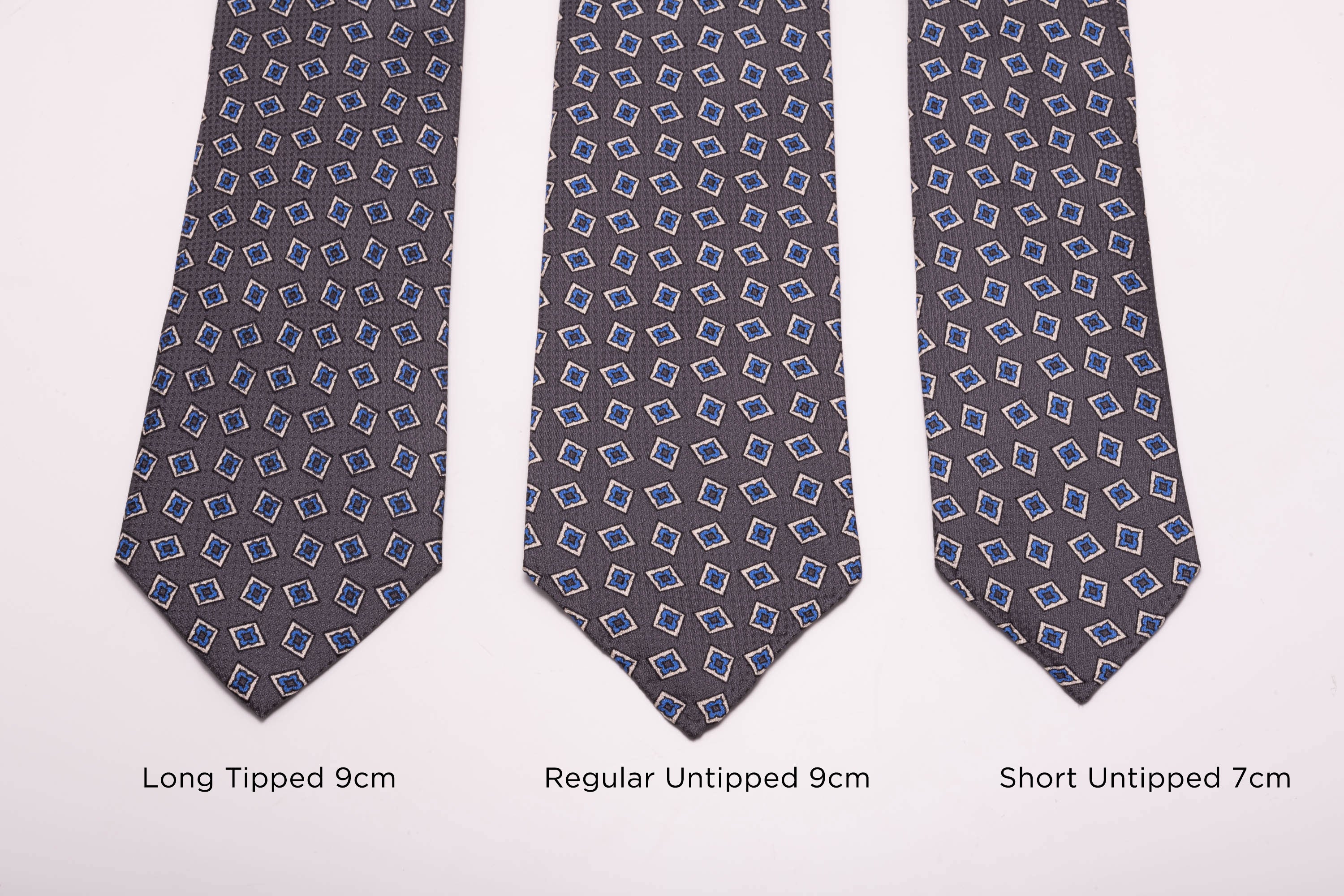 Battleship Gray Jacquard Woven Tie with Printed Light Blue and White ...
