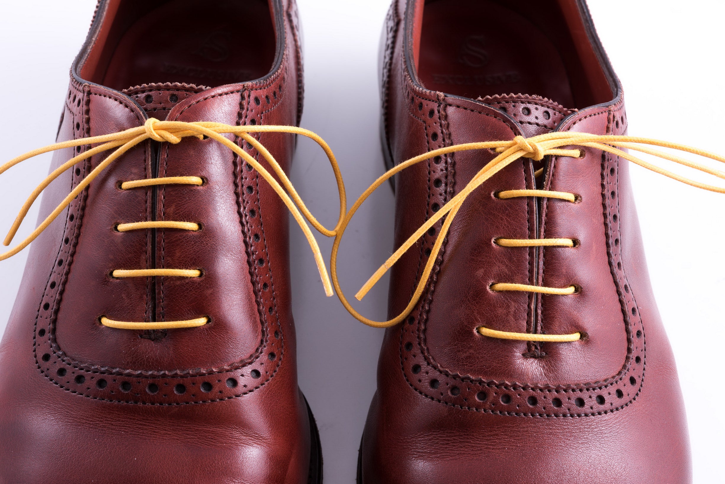 Rich Yellow Shoelaces Round - Waxed Cotton Dress Shoe Laces Luxury by ...